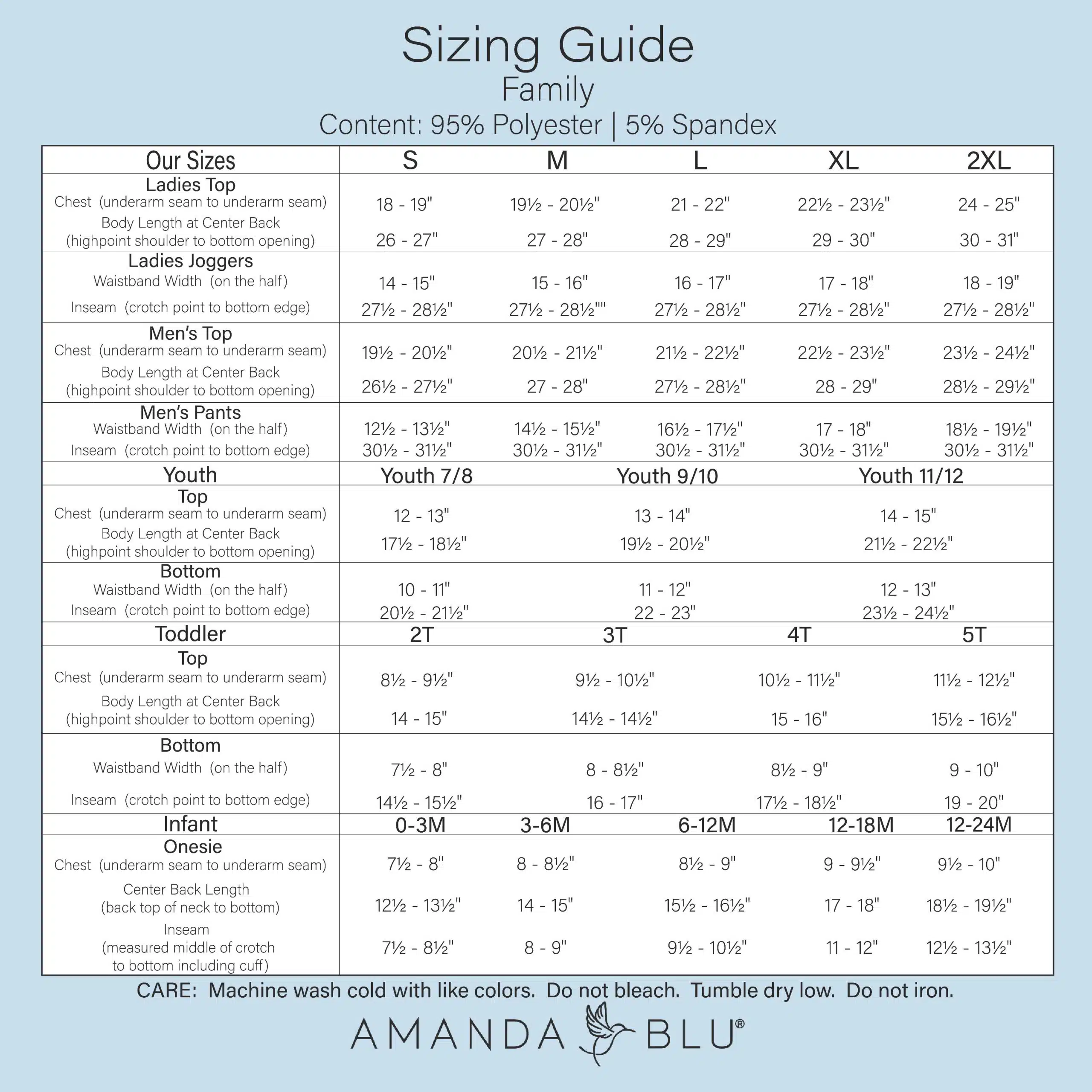 Find Your Perfect Fit - Amanda Blu Size Guide