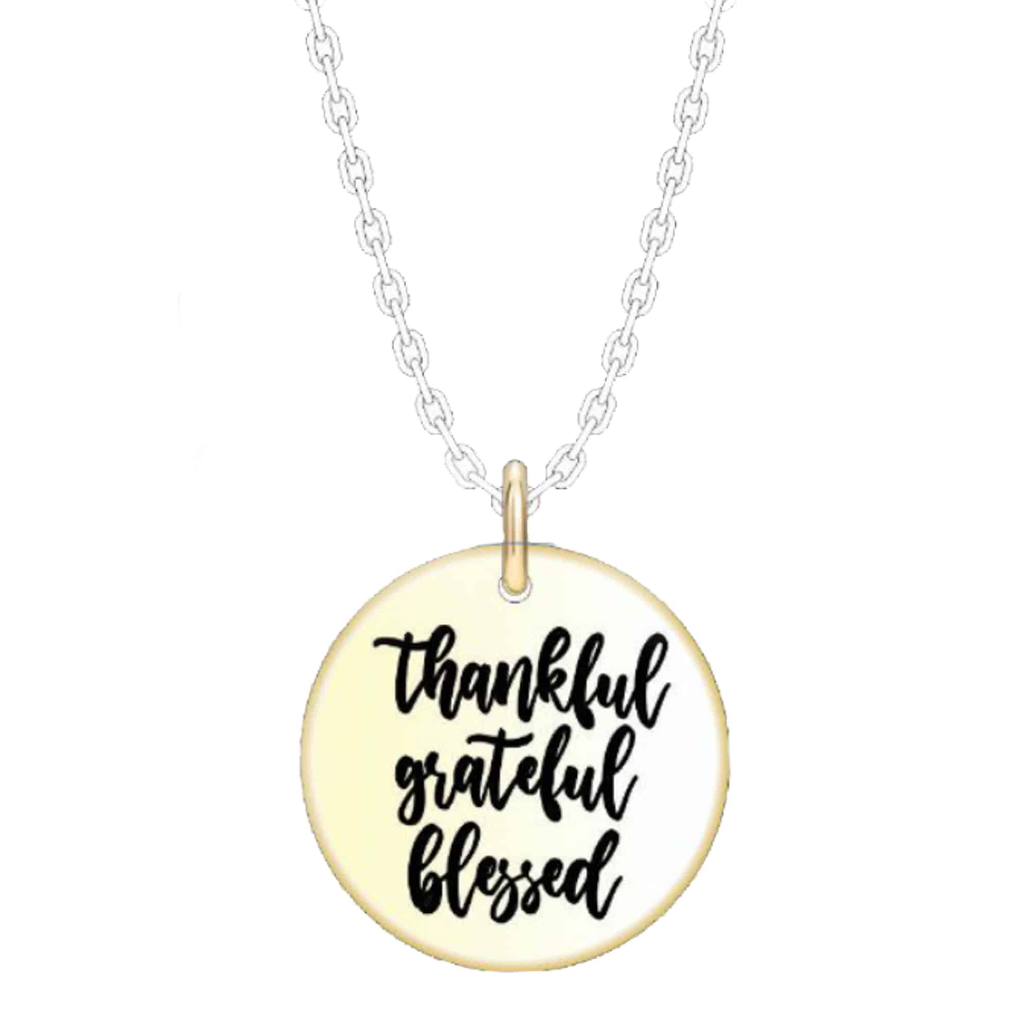 Gold Thankful, Grateful, Blessed Necklace ⋆ Amanda Blu and Company