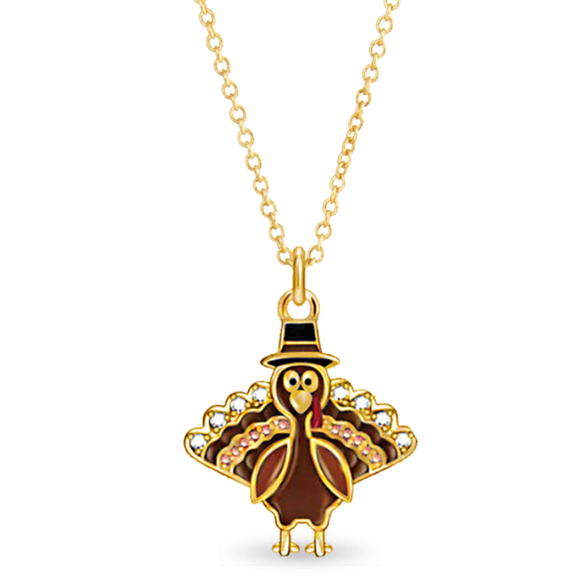 Gold Enamel Turkey Necklace ⋆ Amanda Blu and Company